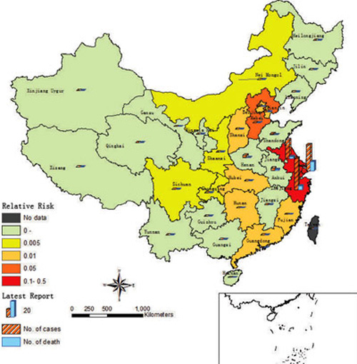 H7N9: Karte zeigt Ausbreitung der neuen Vogelgrippe H7N9: Karte zeigt Ausbreitung der neuen Vogelgrippe