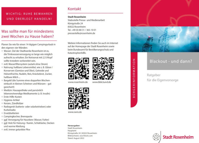 Flyer zur Vorbereitung auf einen Blackout löst in Rosenheim ...